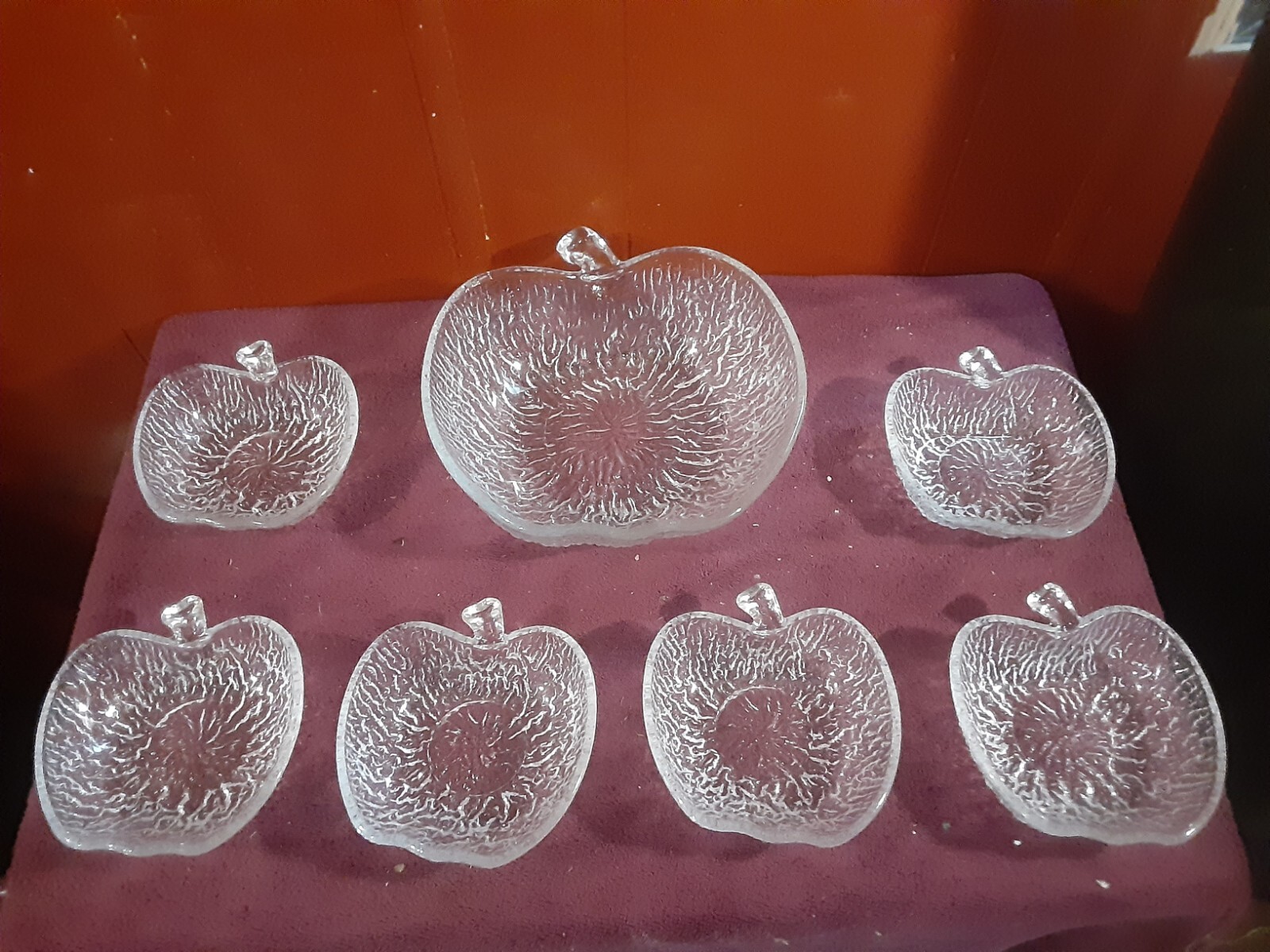 7 Ravenhead Glass Siesta Apple Serving Bowl (8") & Dessert Dishes (5 ...