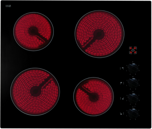 Cookology Ceramic Hob 60cm with 4 Cooking Zones & Dial Controls - Black ...