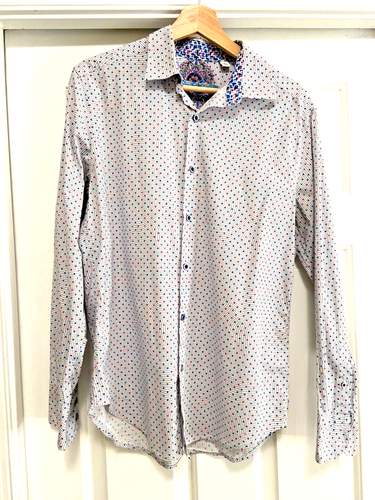 Robert Graham Mens Shirt Medium Flip Cuff Button Up Multicolor Preppy ...