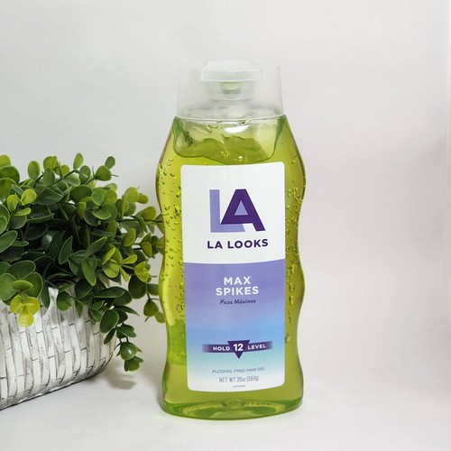 LA Looks Max Spikes Hold Level 12 Hair Gel Alcohol Free ~ 20oz (567g ...