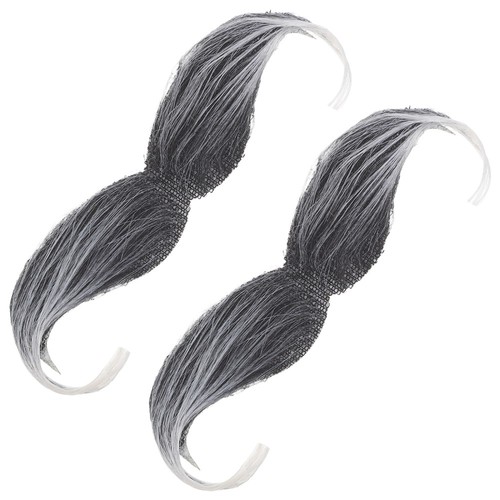 2 Pcs Lifelike Mustache Set Costume Facial Hair Fake Halloween Beard ...