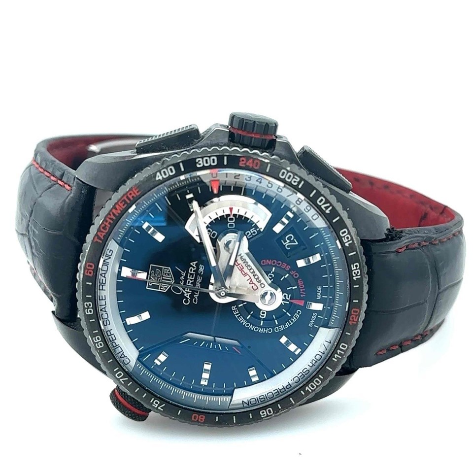 Tag Heuer Grand Carrera Chronograph Automatic 43mm Titanium Men's ...