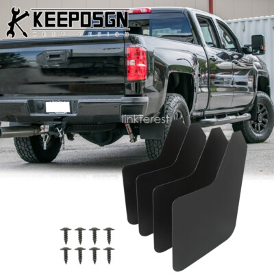 Truck Mud Flaps Splash Guards Flexible Fender Flares BK for Chevy ...