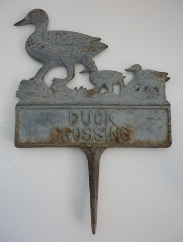 Vintage DUCK CROSSING Metal Yard Lawn Sign | eBay