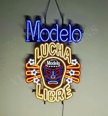 Cerveza Modelo Lucha Libre Beer 30" Vivid LED Neon Sign Light Lamp With ...