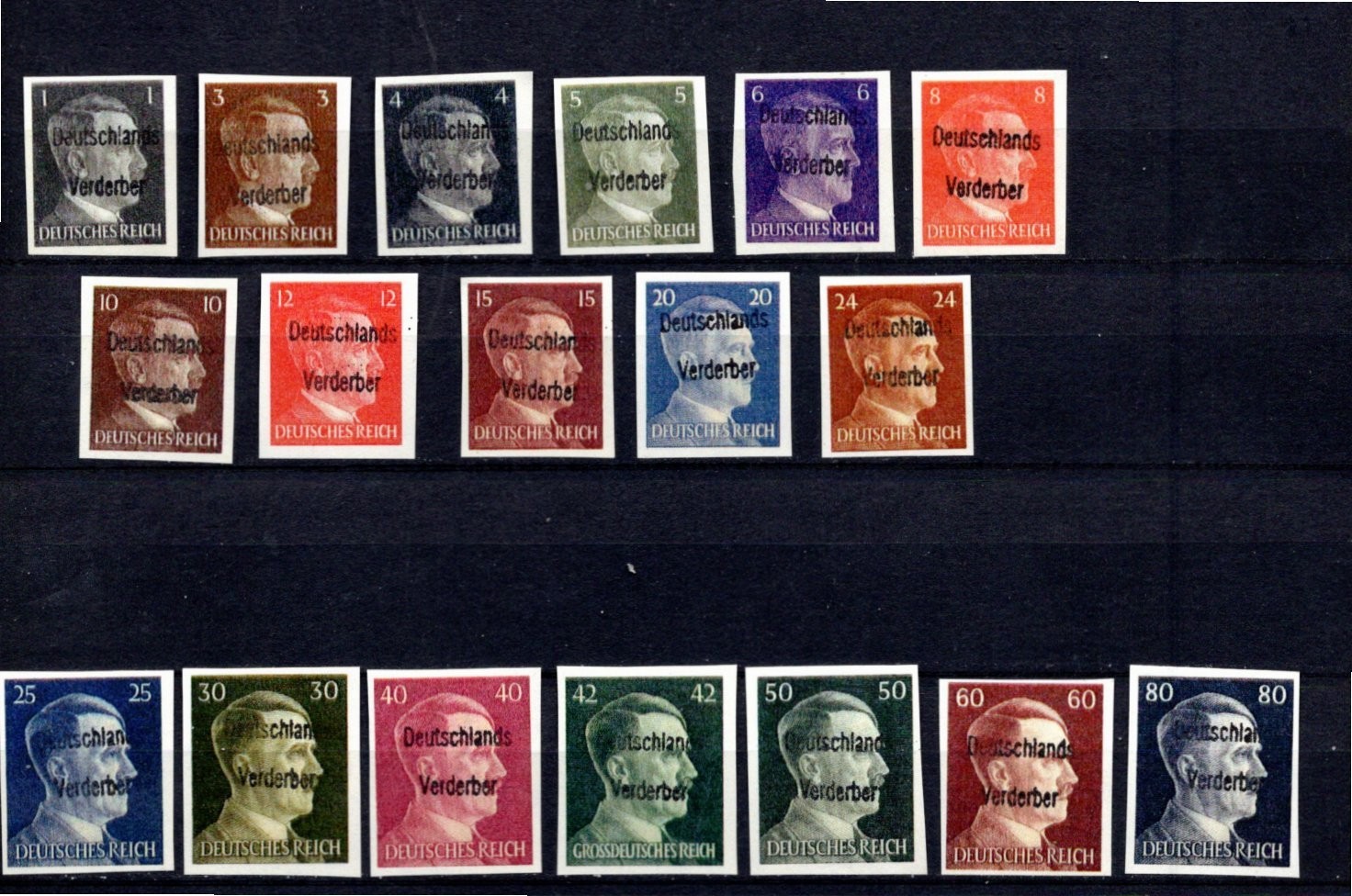 Germany 1945 propaganda reprint private Hitler with patch complete set ...