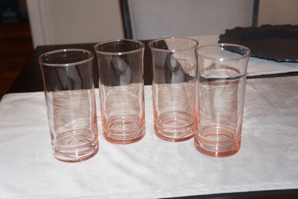 Vintage Libbey Capri Misty Rose Pale Pink Beverage Glasses Sets of Four ...