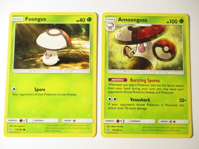 Foongus 13/236 & Amoonguss 14/236 S&M Unified Minds 2 Pokemon Card | eBay