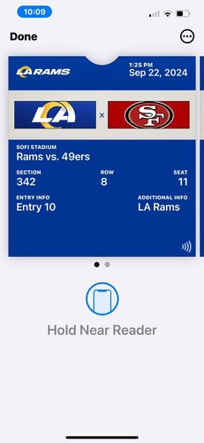 TWO (2) LOS ANGELES RAMS vs SAN FRANCISCO 49ERS 9/22 - Section 342 ROW ...