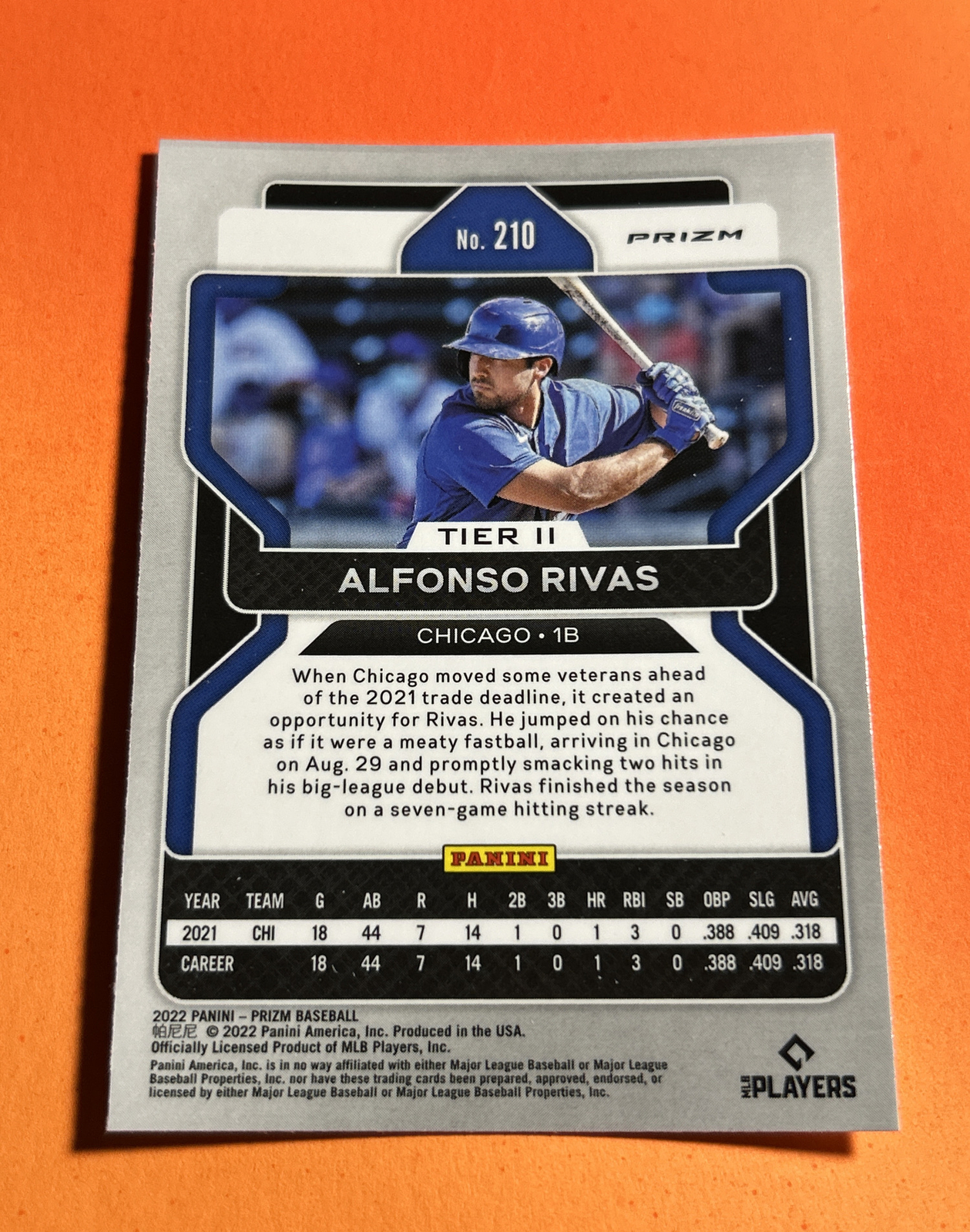 2022 Panini Prizm - Tier II White Wave Prizm #210 Alfonso Rivas (RC ...