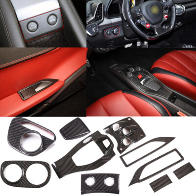 Real Carbon Fiber Car Interior Kit Cover Trim Set For Ferrari 458 2011 ...