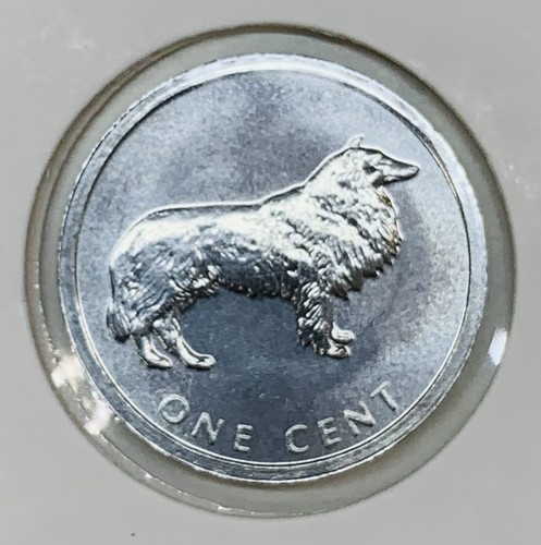 2003 Cook Islands 1 Cent Coin KM#420 Collie Dog Queen Elizabeth II UNC ...