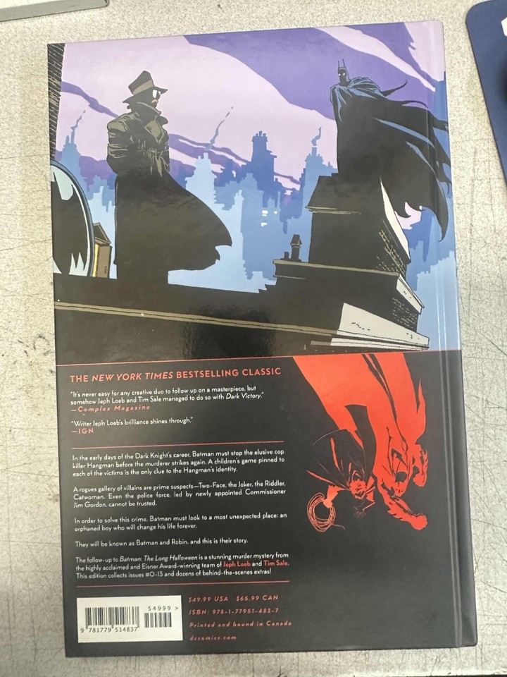 Batman The Long Halloween: Dark Victory Deluxe Edition Signed by Tim ...