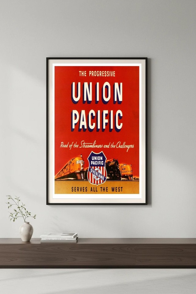🚂 Union Pacific Vintage Train Poster - 1940s Design - 24x36” -Hi-Res 💎 ...