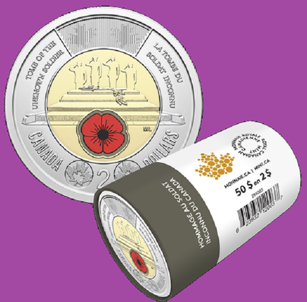 2025 Canada Honouring Unknown Soldier COL Two Dollar Poppy Toonie Coin ...
