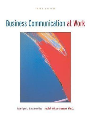 Business Communication at Work 9780073138312| eBay