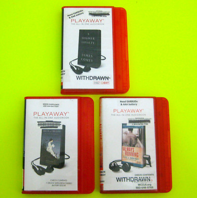 PLAYAWAY Audiobooks Lot of 3 Books Preloaded Electronic Audio Devices ...
