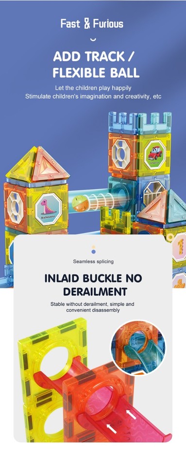 NEW 68PCS Magnetic Building Blocks Set with Slide Track - STEM ...