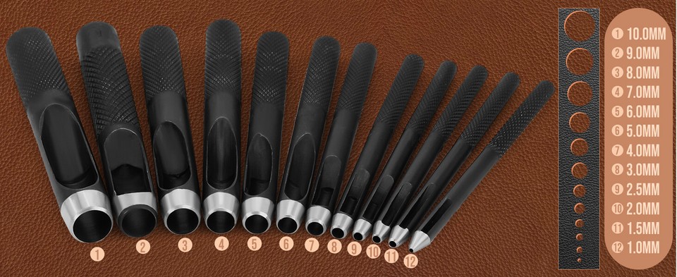 Leather Hole Punch Kit Round Hollow Hole Punch Industrial Grade with ...