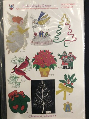EMBROIDERY BY DESIGN MACHINE EMBROIDERY CD- CHRISTMAS COLLECTION 5- NEW ...