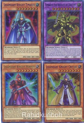 Yugioh Legendary Dragon Knight Set - Hermos Critias Timaeus Ultra Rare ...