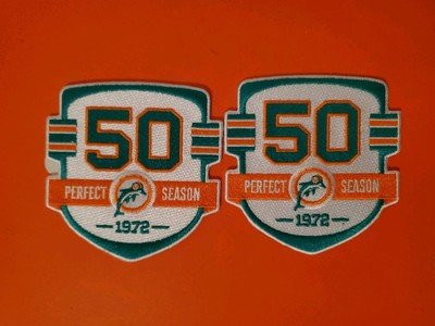 Miami Dolphins 50th Anniversary Patches Of The Perfect Season Twin Pack ...