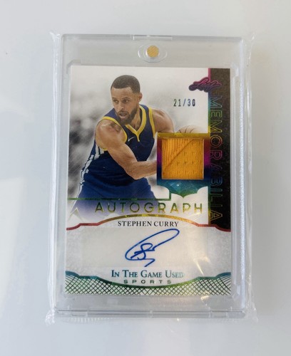 2024 STEPHEN CURRY AUTO /30 PATCH AUTOGRAPH CARD IN THE GAME LEAF ...