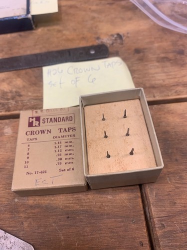 Vintage H.R. Standard Crown Taps Set of 6 – Watchmaker Tool in Original ...