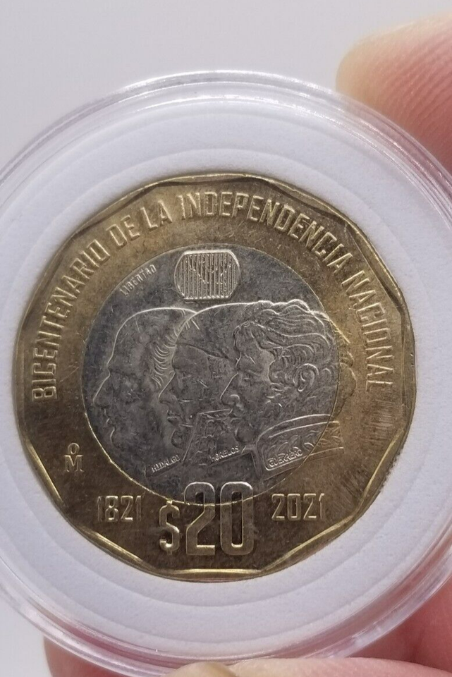 MEXICO 20 PESOS COINS, MONEDAS 2021 BICENTENARIO DE LA INDEPENDENCIA ...