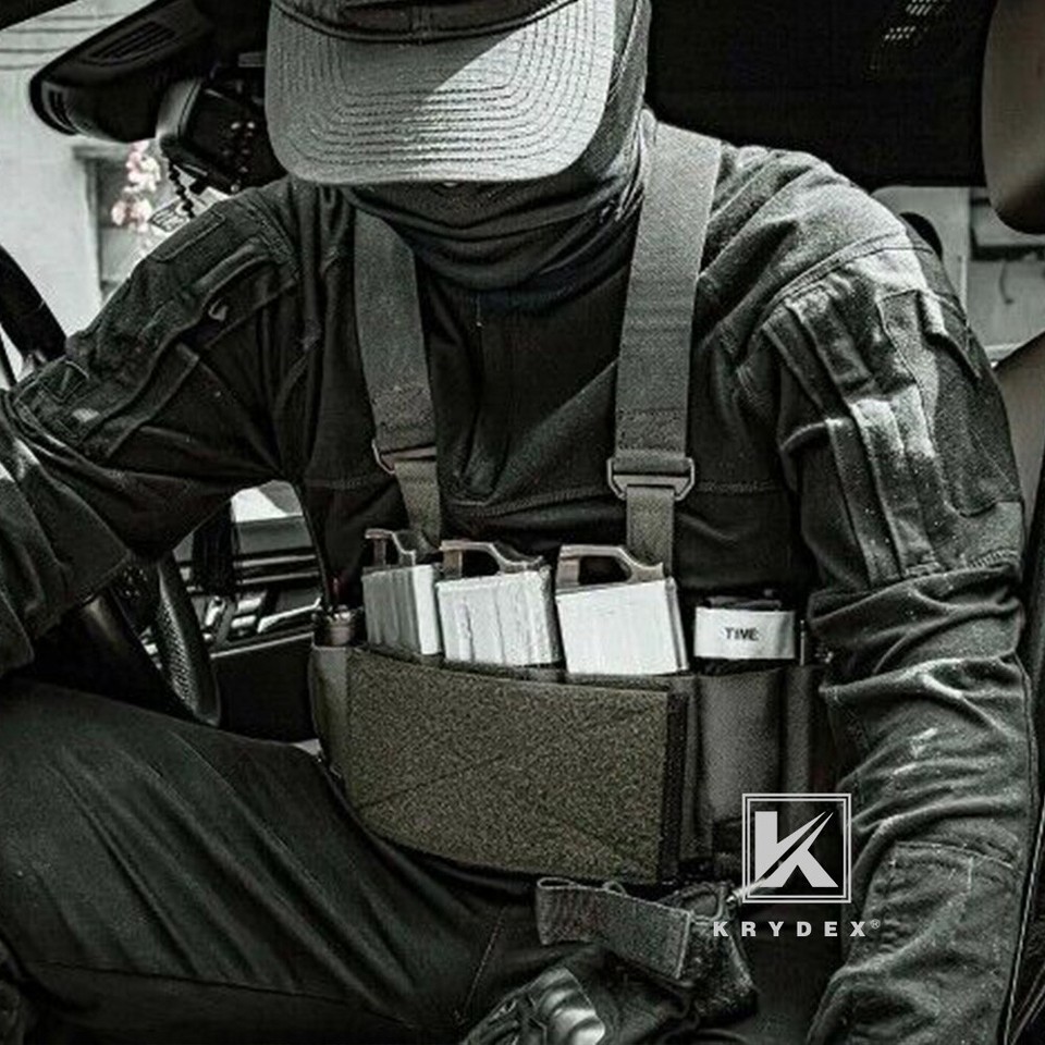 KRYDEX Concealed Carry Low-Vis 5.56 Ready Chest Rig Tactical Elastic ...