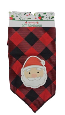 Christmas Pet Bandana - Red Checker Santa | eBay