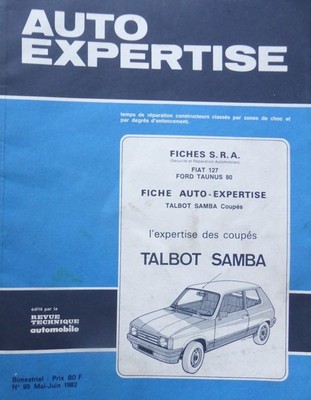 SIMCA TALBOT SAMBA Revue TECHNIQUE CARROSSERIE AUTO EXPERTISE n° 95 ...