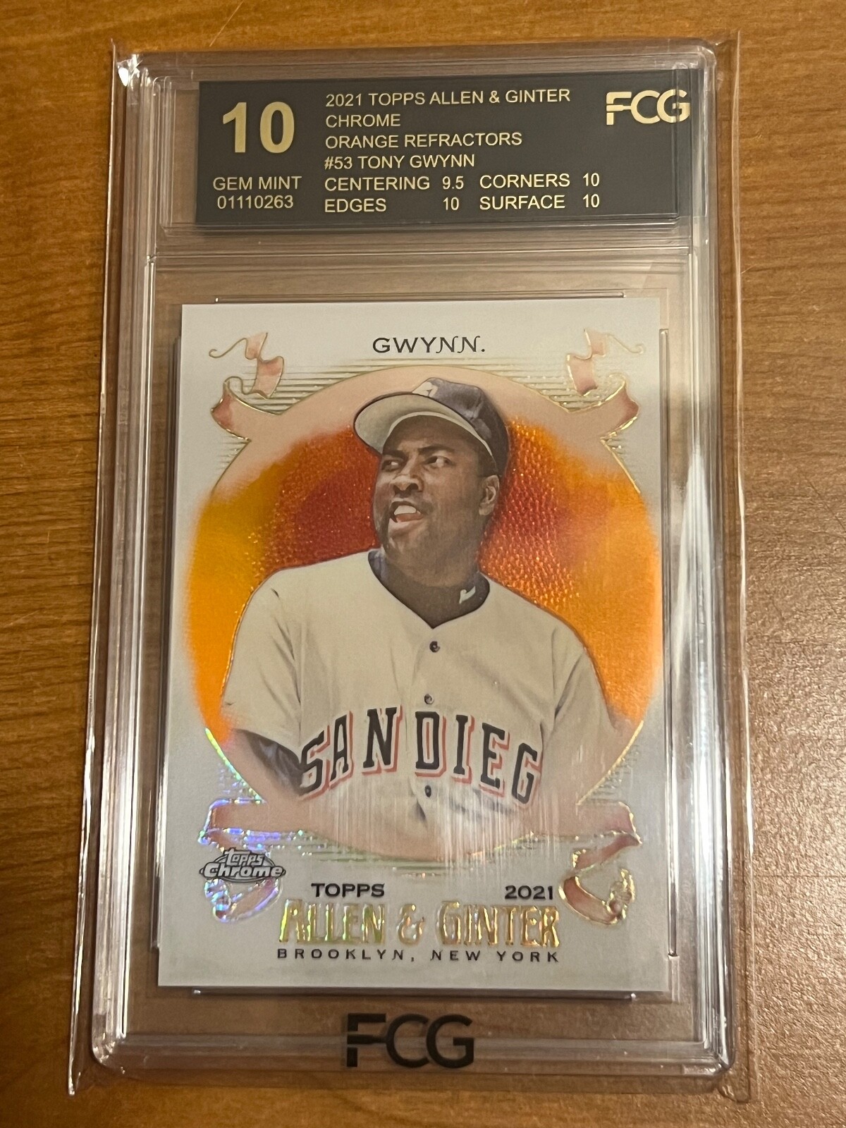 2021 Topps Allen & Ginter Chrome Tony Gwynn #53 Orange Refractor #01/25 ...