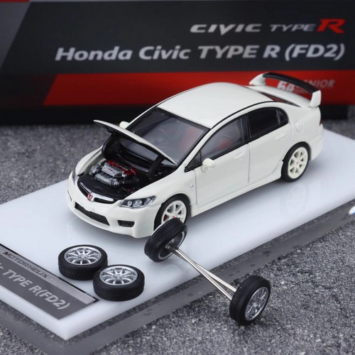 MH 1/64 Scale Honda Civic Type R FD2 White Diecast Car Model Toy Gift ...
