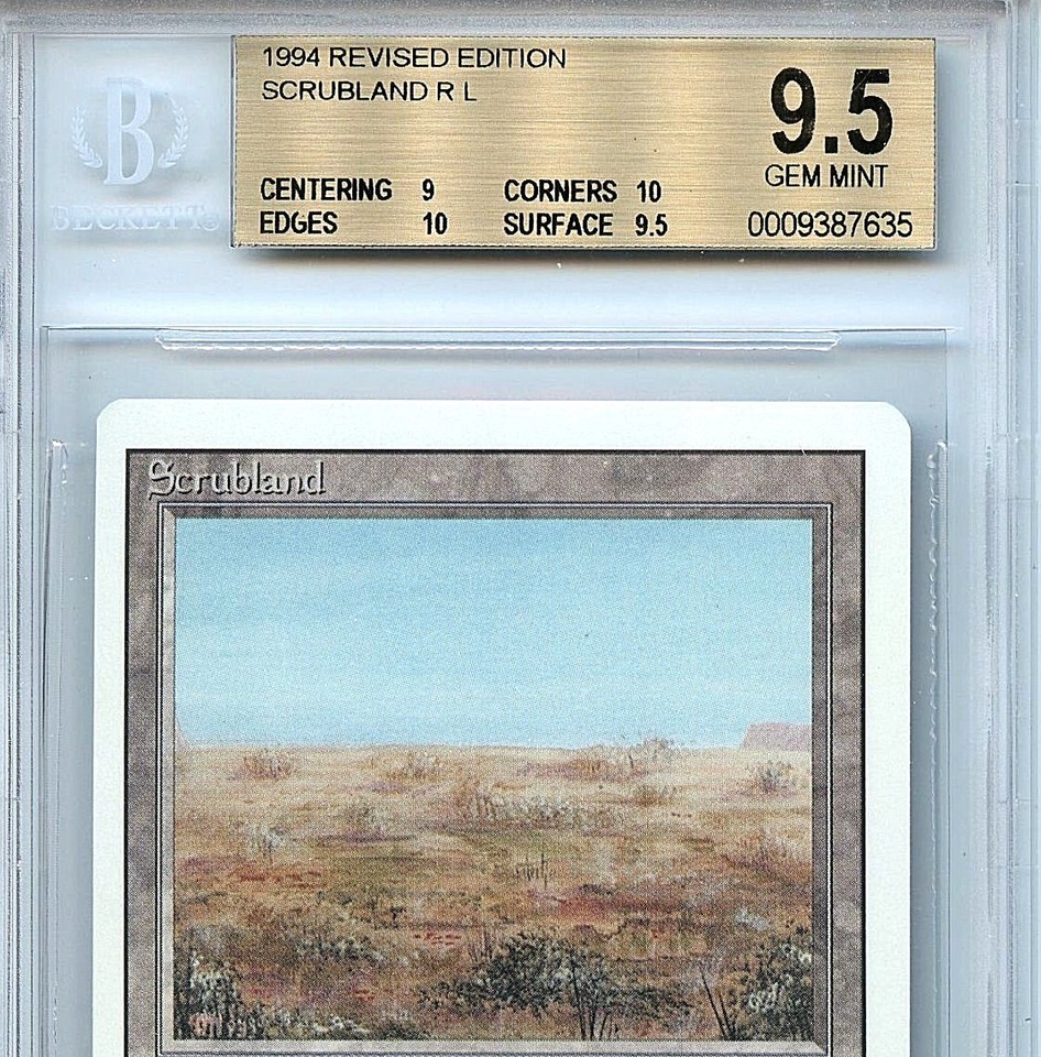 MTG Revised Scrubland Dual Land BGS 9.5 GEM Mint Card Magic Amricons 7635 | eBay