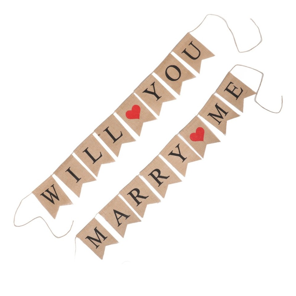 Proposal Banner Bunting Banner, Triangle Flag Bridal Shower Banners ...