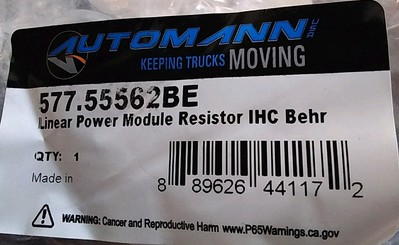 Automann, 577.55562BE, Linear Power Module Resistor IHC Behr | eBay