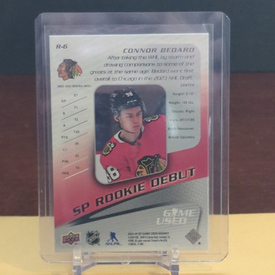 BANGER!!!! 2023-24 SP Game Used CONNOR BEDARD SP Rookie Debut 482/499 ...