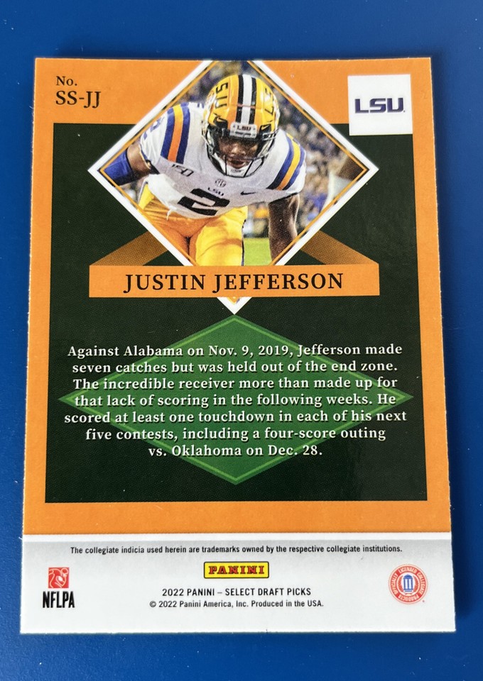JUSTIN JEFFERSON 2022 Panini Select Draft Picks Select Stars #SS-JJ LSU ...