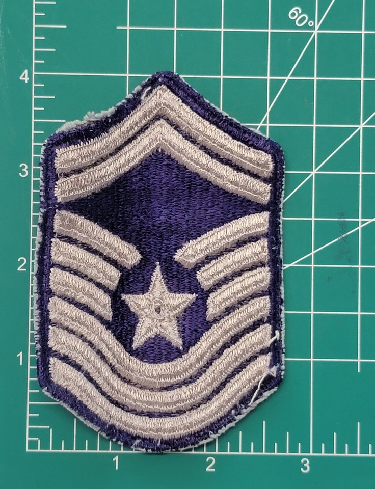 US Air Force Chief Master Sergeant E-9 Rank Chevron Patch Sliver Stripe ...