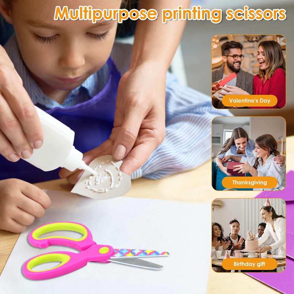 6Pcs Kids Scissors Children Scissors with Stainless Steel Blade Safe ...