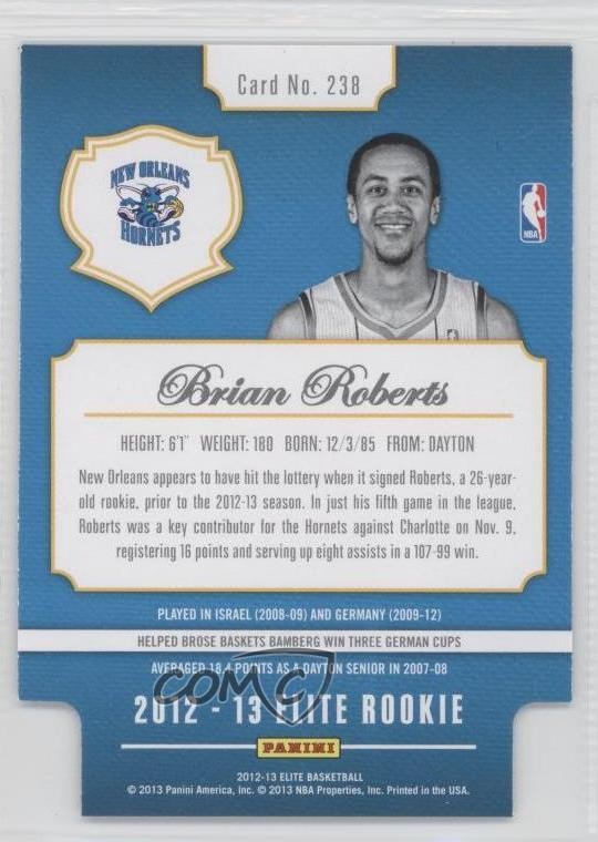 2012-13 Elite Rookie Aspirations Blue Die-Cut 74/78 Brian Roberts #238 ...