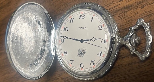 Vintage Engraved Timex Locomotive Railroad Train Pocket Watch With ...