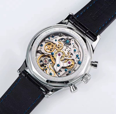 Gorgeous Chronograph movement 1963 pilot Panda watch Air Force Sapphire ...
