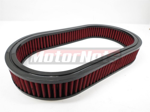 15"x2" Red Oval Washable Air Cleaner Element Filter Chevy Ford SBC BBC ...
