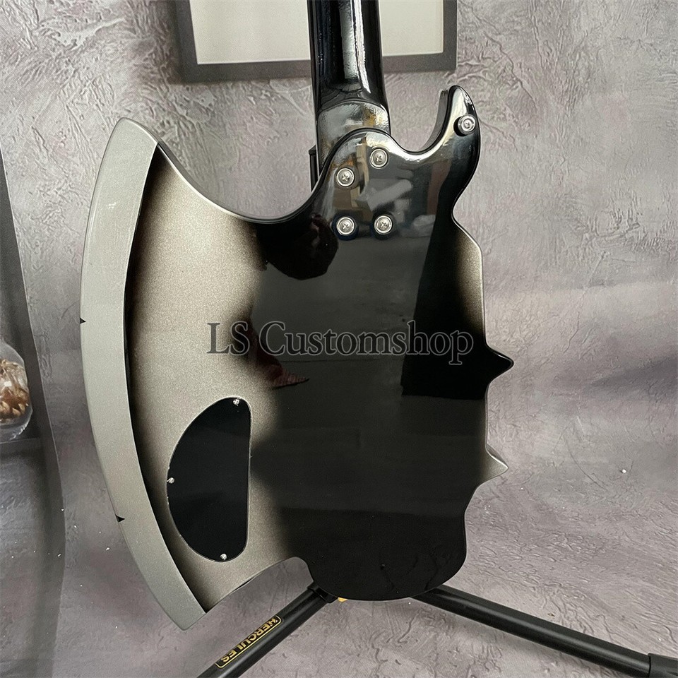 4 String GS-Axe 2 Gene Simmons KISS Bass Guitar Reverse Silverburst AXE ...