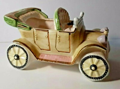 Ceramic Car Relpo planter YS1080 car jalopy ceramic tan, pink, green ...