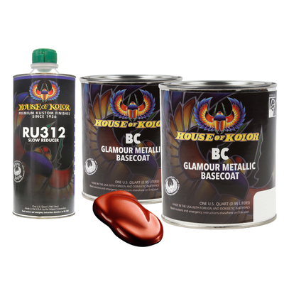 House Of Kolor C2C-BC11 Cinder Red Metallic Basecoat 2 Quart Kit +Slow ...
