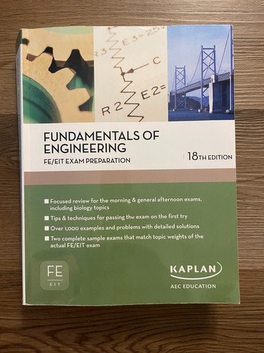 Fundamentals of Engineering FE/EIT Exam Prep (18th Edition Kaplan) | eBay