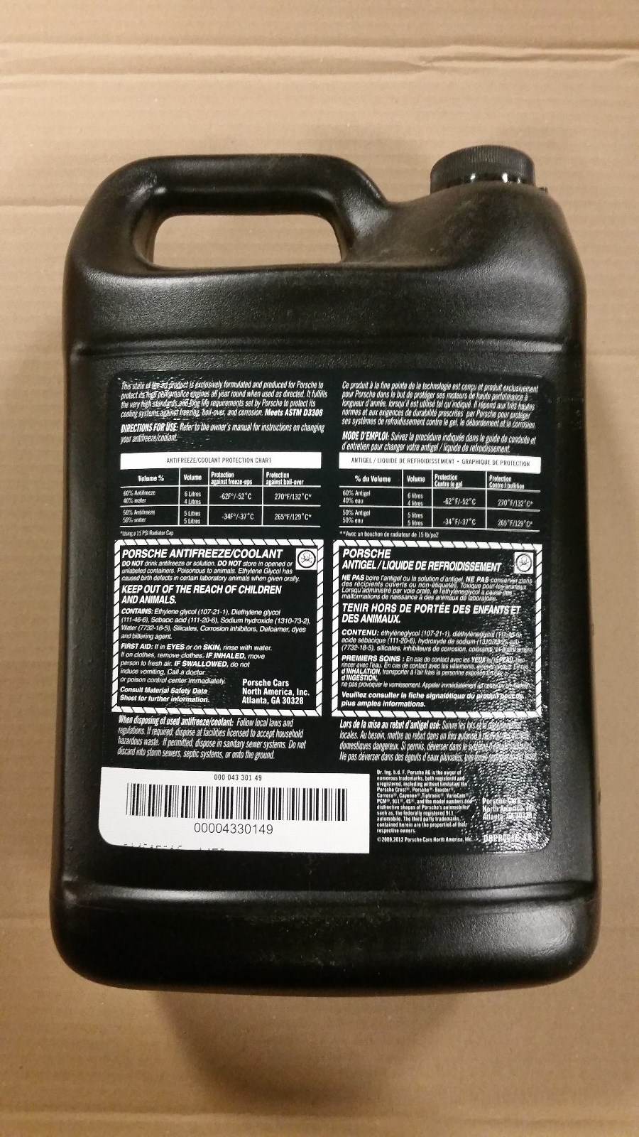 New Genuine Porsche Formula Antifreeze Coolant 1 Gallon 00004330575 | eBay